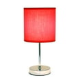 Simple Designs 11.81" Basic Chrome Mini Table Lamp with Fabric Shade ...