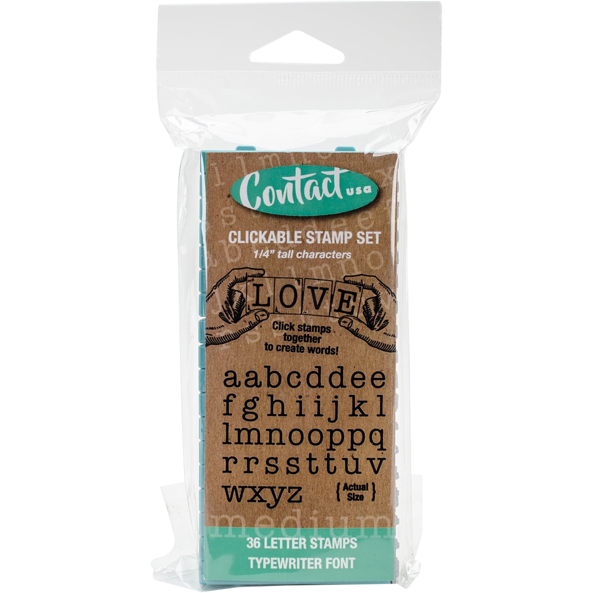 Contact USA Clickable Typewriter Font Stamps 1/4" 36/Pkg-Lowercase ...
