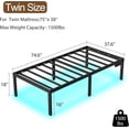 Bed Frames 18 Inch Tall Platform Bed Frame with Lights and Plug,Black ...