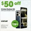 Cricket Wireless Vision 3 Prepaid Smartphone - 16GB, Steel Blue ...