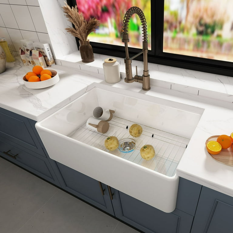 White Farmhouse Kitchen Sink