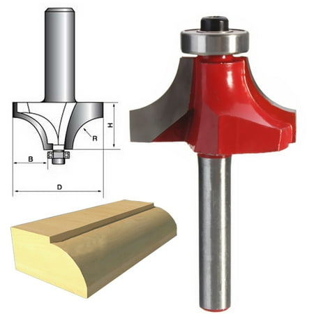 1/4" Shank 3/4" Radius Round Over Router Bit Woodworking Chisel Cutter ...