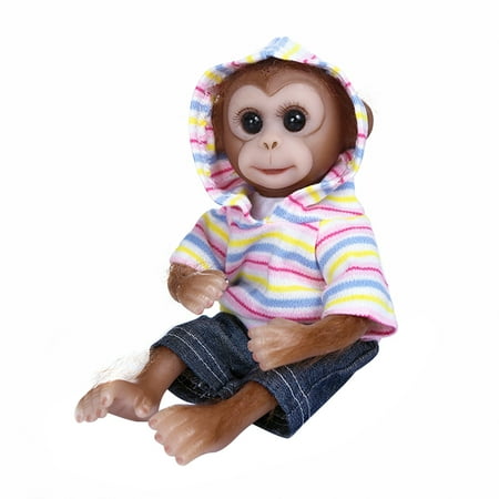 26cm Mini Toy Realistic Monkey Soft Silicone Lifelike Reborn Doll Child ...