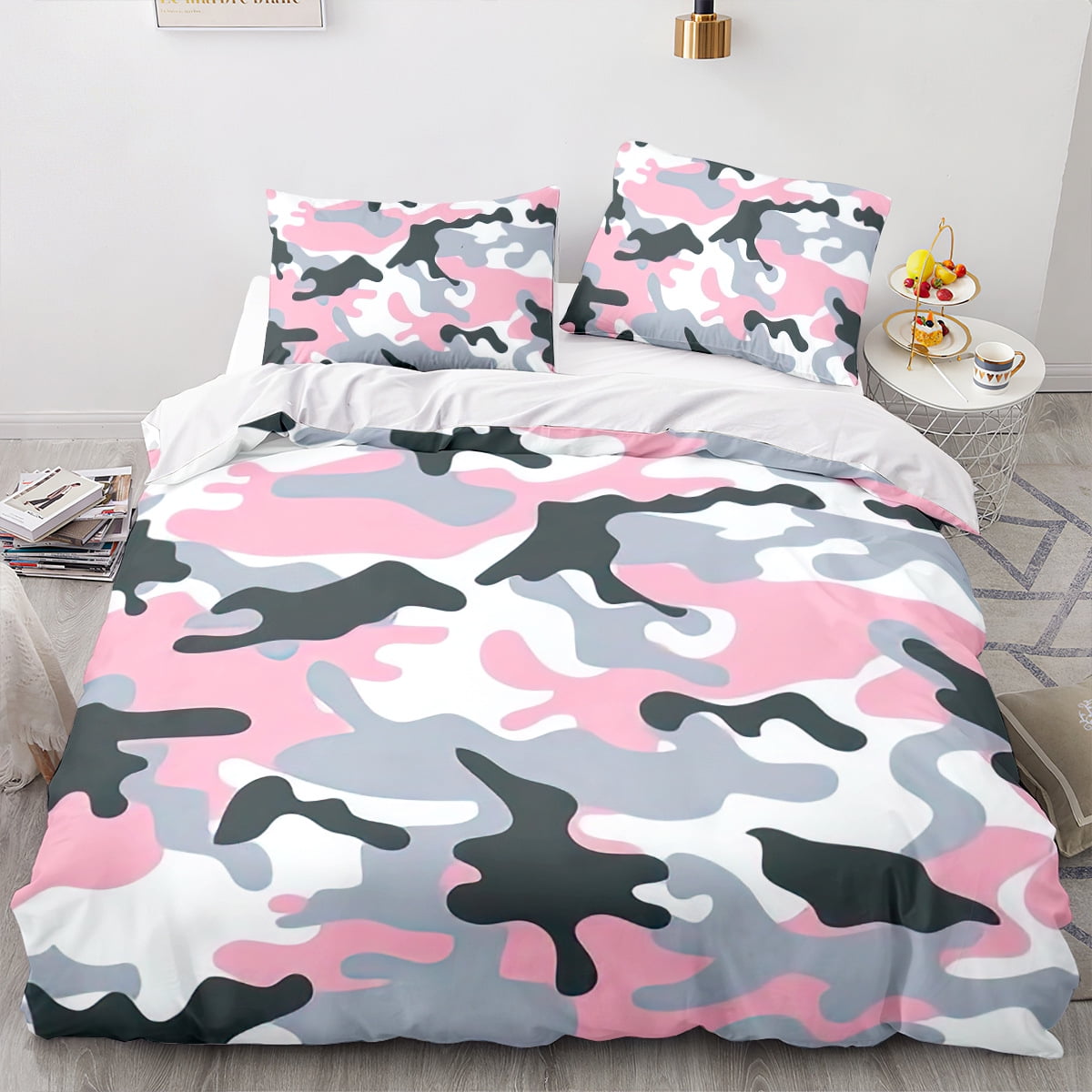 Camouflage Color Pattern Quilt Cover Set King Size 3 Pieces 3D Printed ...