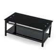 Lift Top Coffee Table with Tempered Glass Top, Rectangular Cocktail ...