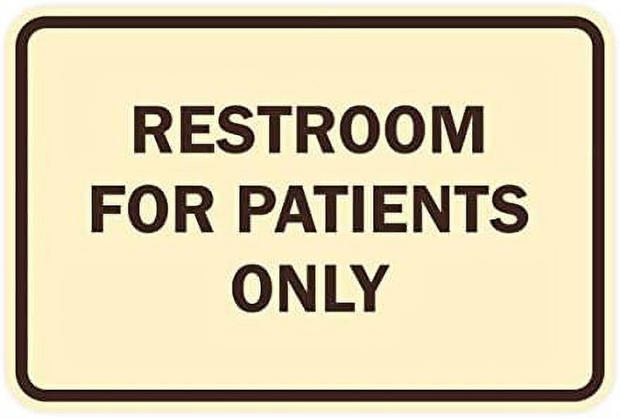 classic framed restrooms for patients sign (ivory/dark brown) - medium ...