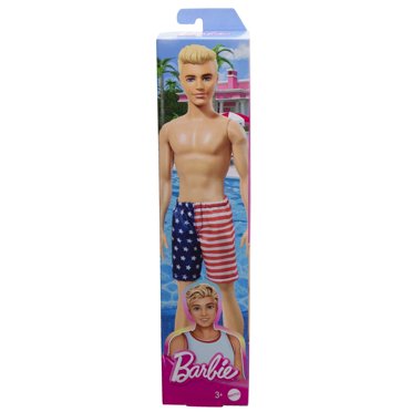 Barbie Ken Beach Doll with Multi-Colored Swimsuit Trunks - Walmart.com