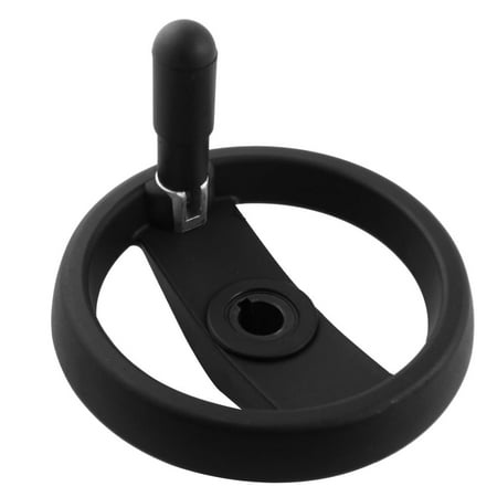 16.5mmx150mm Black Plastic Two Spoke Industrial Handwheel w Revolving ...