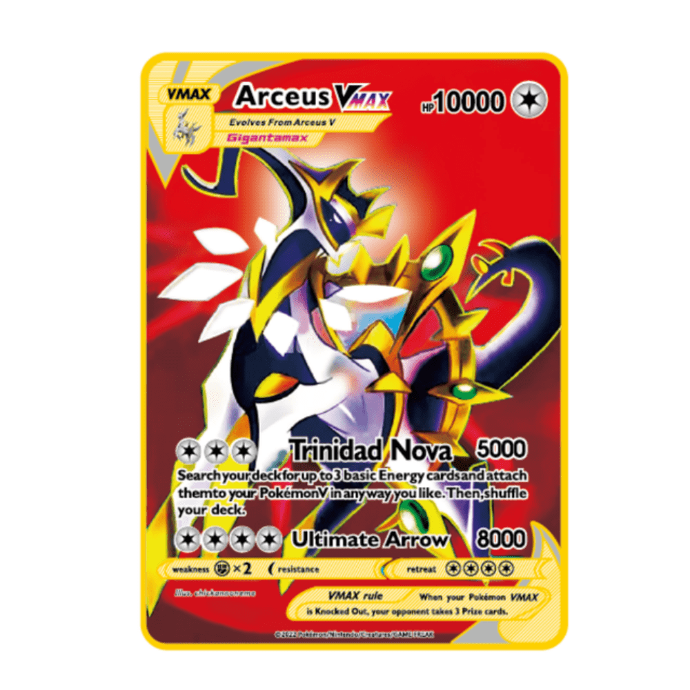 Tarjeta de Metal inglesa de 10000 puntos Gx Vmax Pokemon tarjetas de Metal Pikachu Charizard ...