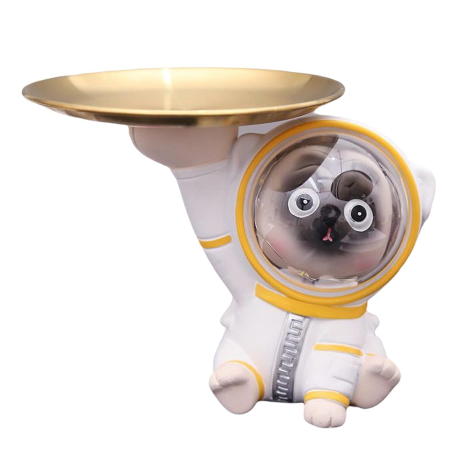 Pug Astronaut Statue Storage Tray Ornament Figurine for Entrance Living ...