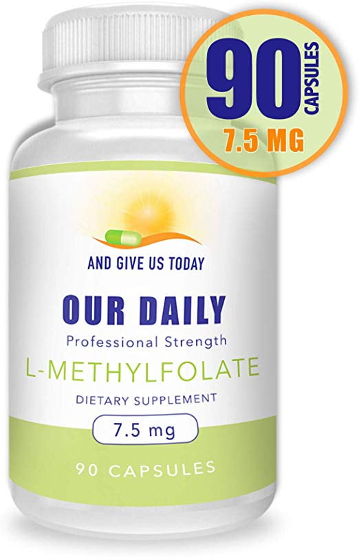 L-Methylfolate 7.5 mg / 7500 mcg Maximum Strength Active Folate, 5-MTHF ...