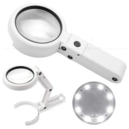 SHTUUYINGG 5X Handheld Magnifier - Magnifying Glasses with 8 LEDs ...