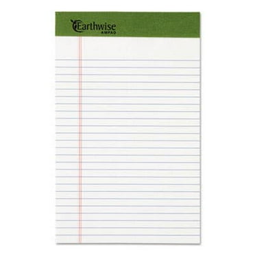 Earthwise by Ampad Recycled Writing Pad Narrow 5 x 8 White Dozen 20152 ...