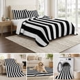 Queen Quilt Set 90''x96'', Black Striped Lightweight Bedspread Coverlet ...