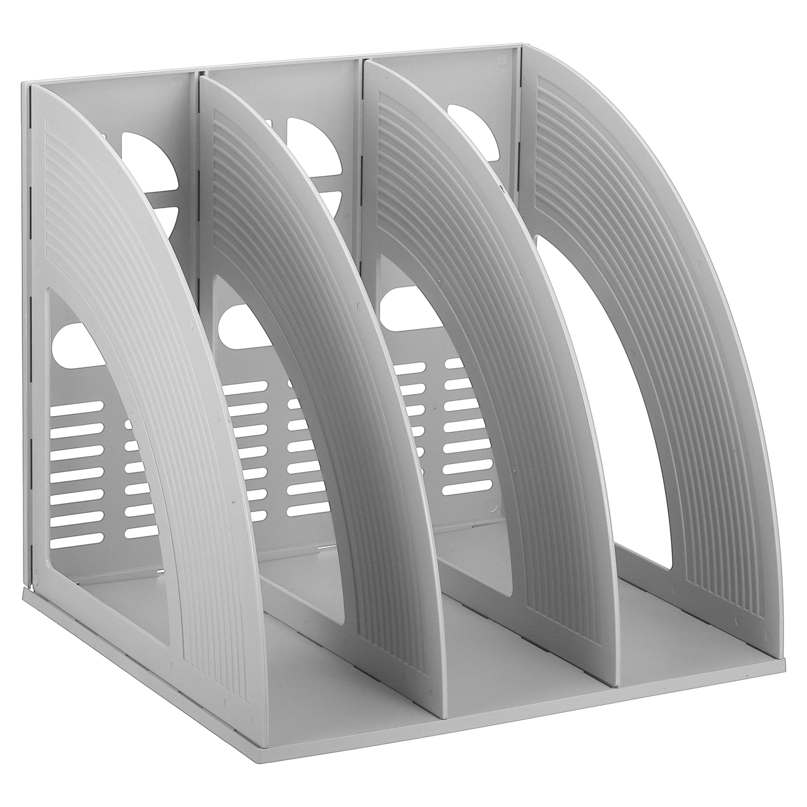 Uxcell Magazine File Holder, Plastic Vertical 3 Compartment Desktop ...