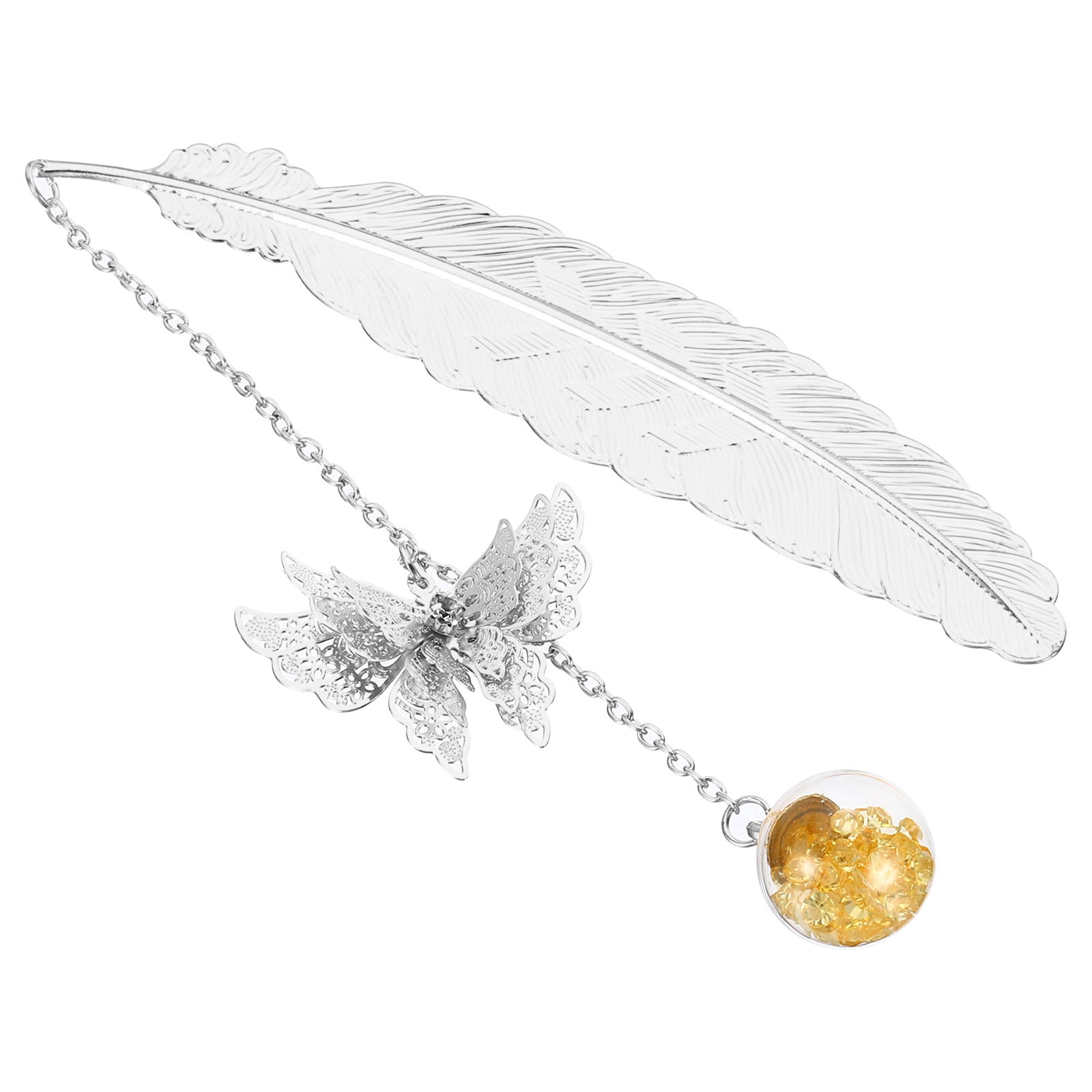 Uxcell Metal Feather Bookmark Butterfly Book Marks Page Markers ...