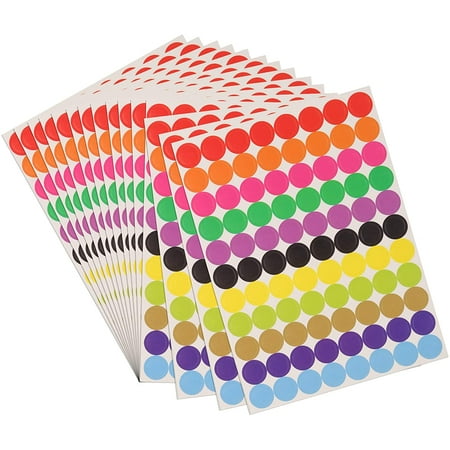 WBCBEC 4400 Pieces Colored Round Dot Stickers Circle Dot Labels with 11 ...