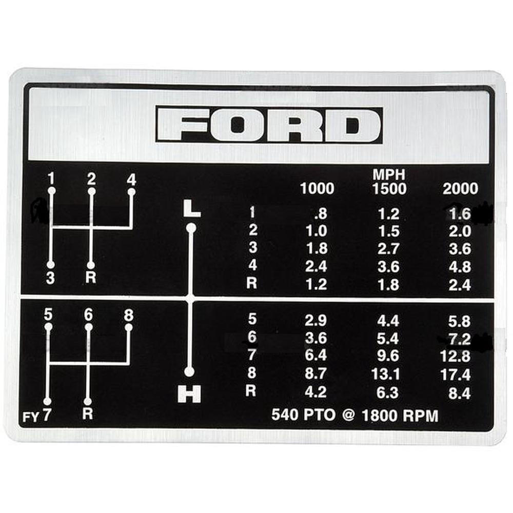 Buy R1512 - Fits Ford Tractor Shift Pattern Decal for 2000 and 3000 ...