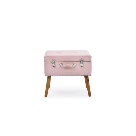 Hodedah Pink Velvet Storage Trunk Ottoman - Walmart.com - Walmart.com