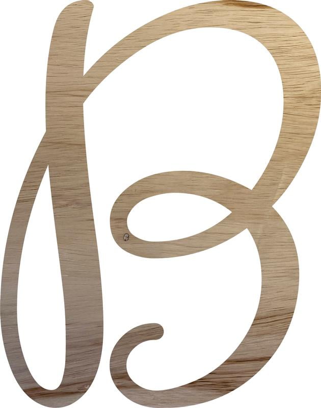 Unfinished Real Wood Material Letter B, Paintable 20'' Tall Alphabet ...