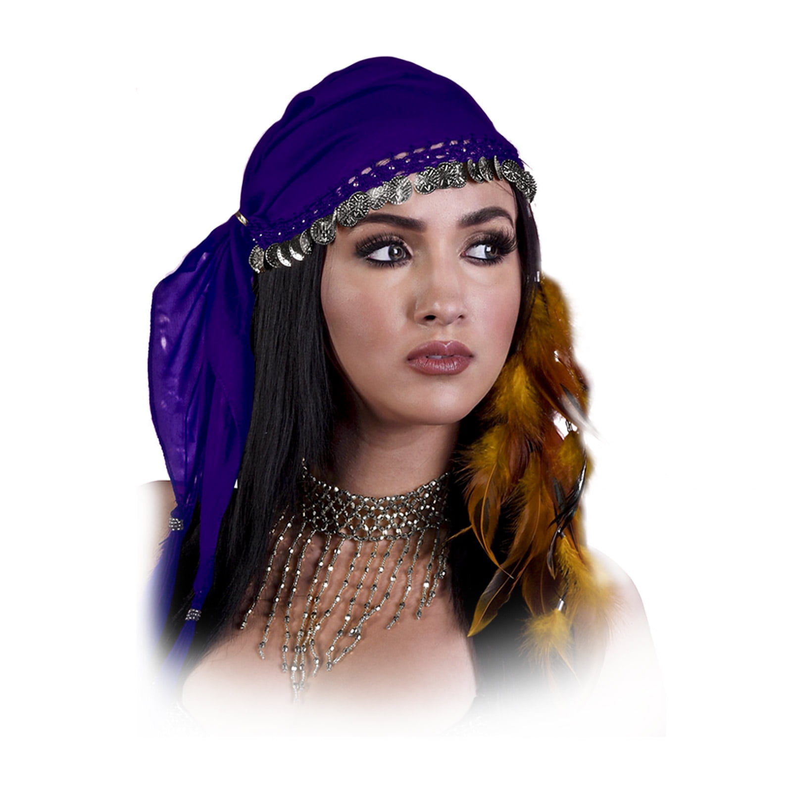 Adult Gypsy Headpiece Purple/Silver - Walmart.com