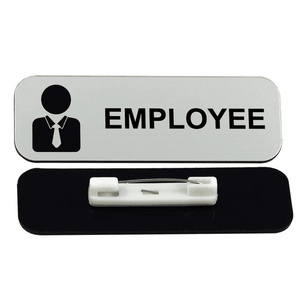 Employee 1 x 3" Name Tag/Badge, Silver, (3 Pack) - Walmart.com