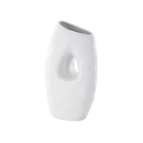DecMode 14" Distressed Textured Copper Metal Vase with White Center ...