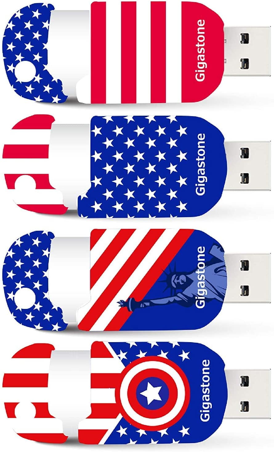 Gigastone V10 32GB 4-Pack USB2.0 Flash Drive, American Patriot Style ...