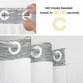 Dark Gray No Hook Shower Curtain and Snap in Liner Set, White Gradient ...