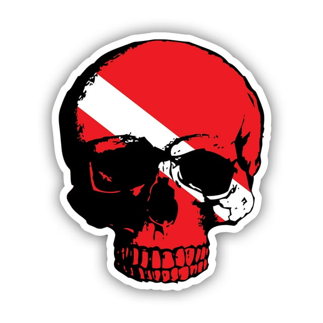 Skull Dive Flag Sticker Decal - Self Adhesive Vinyl - Weatherproof ...