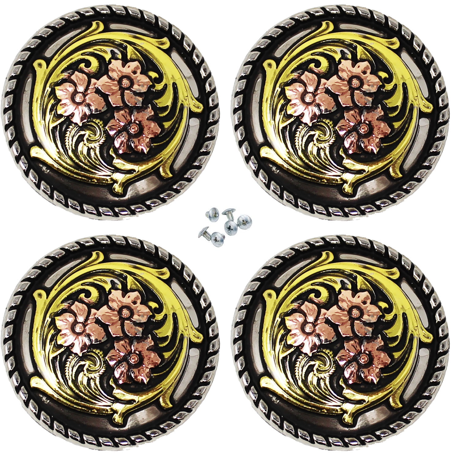 Set of 4 Screw Back Conchos Western Saddle Co624 - Walmart.com