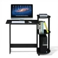 Furinno Compact Office Desk with Shelves, Easy Assembly, Americano ...