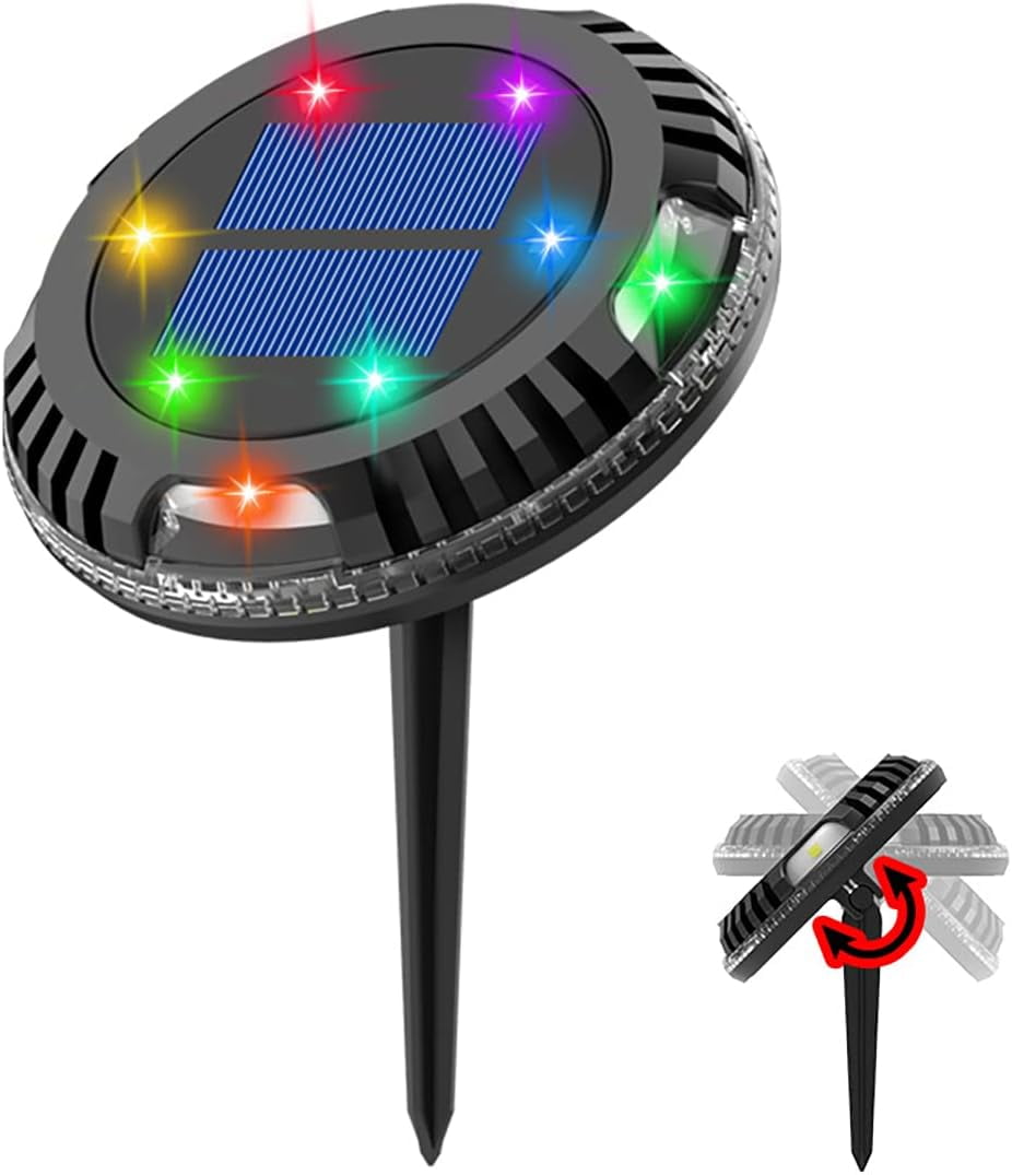 LINLIN 2Packs Solar Outdoor Lights Walkway Lights, Bright Solar Ground ...