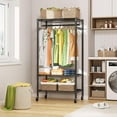 G1M Heavy Duty Clothes Rack, 3 Tiers Rolling Garment Rack for Hanging ...