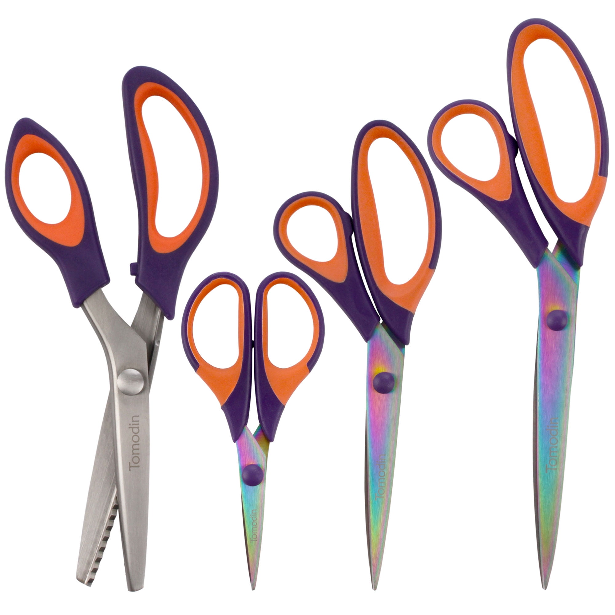 BambooMN Titanium Softgrip Scissors Set - Pinking, Sewing, Arts, Crafts ...