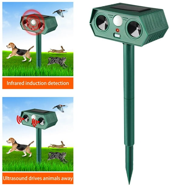 AMERTEER Ultrasonic Animal Repeller Solar Powered Animal Scarer with 2 ...