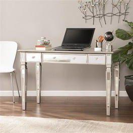 Glenview glam mirrored writing desk with drawers store