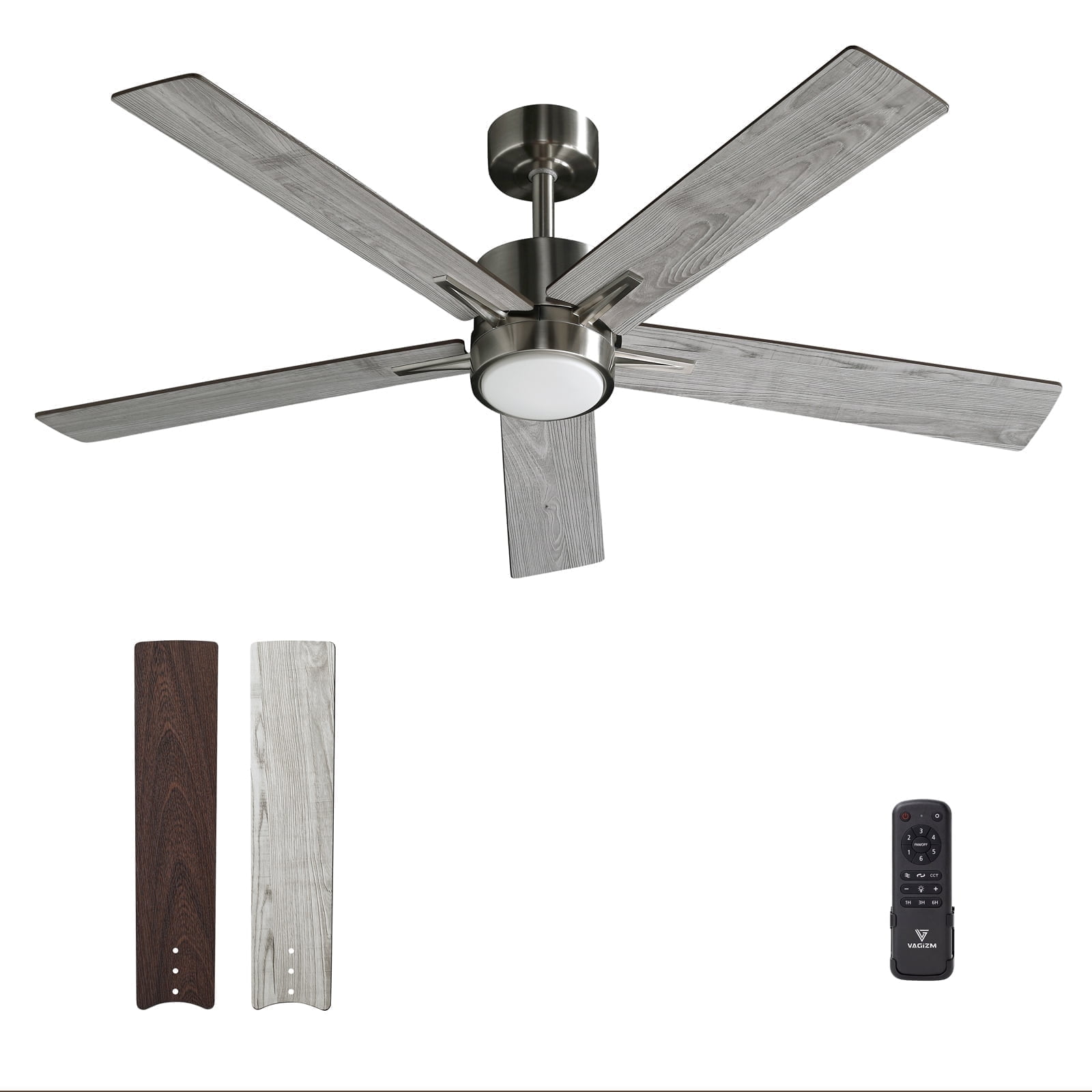 Click here for 52 Inch Ceiling Fan Brushed Nickel: Vagizm Remote... prices