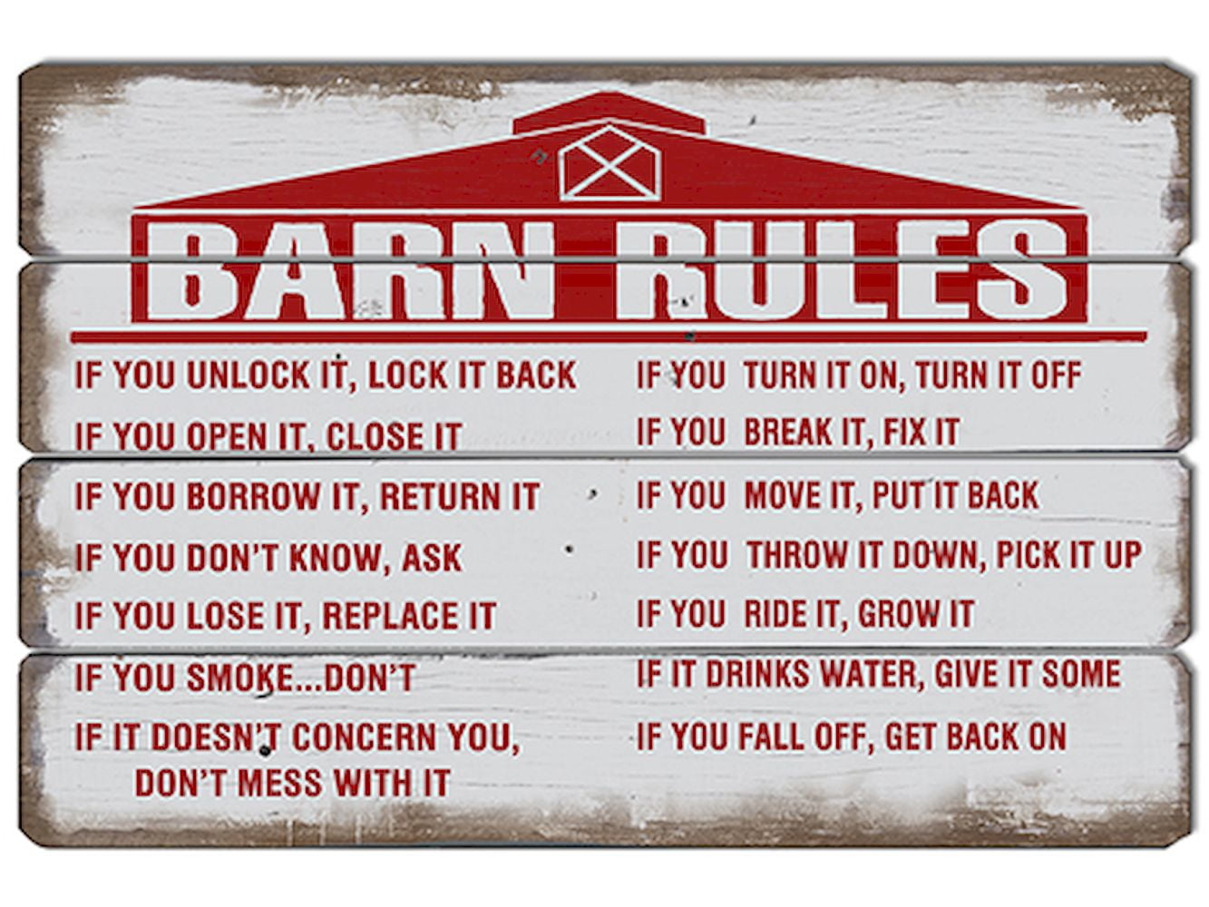 "Barn Rules " Wooden Sign - Walmart.com