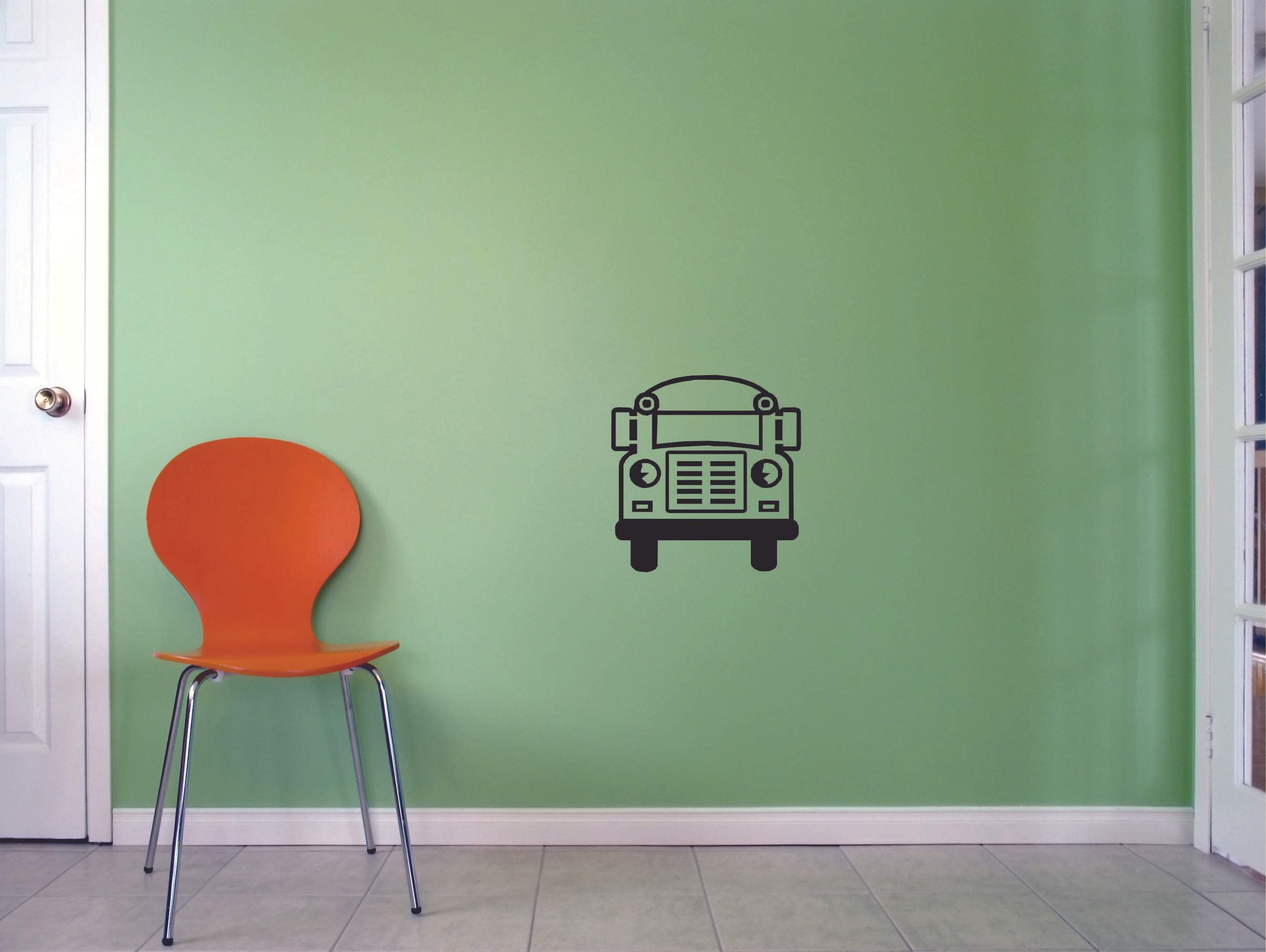 Cool School Bus Home Wall Decal | 12" x 12" Colorful Vinyl Adhesive DIY ...