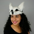 Zucker Feather Products White Arctic Fox Half Face Wolf Mask Halloween ...