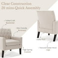 LUE BONA Linen Accent Chair 18.5" H, Button Tufted Armchair, Comfy ...