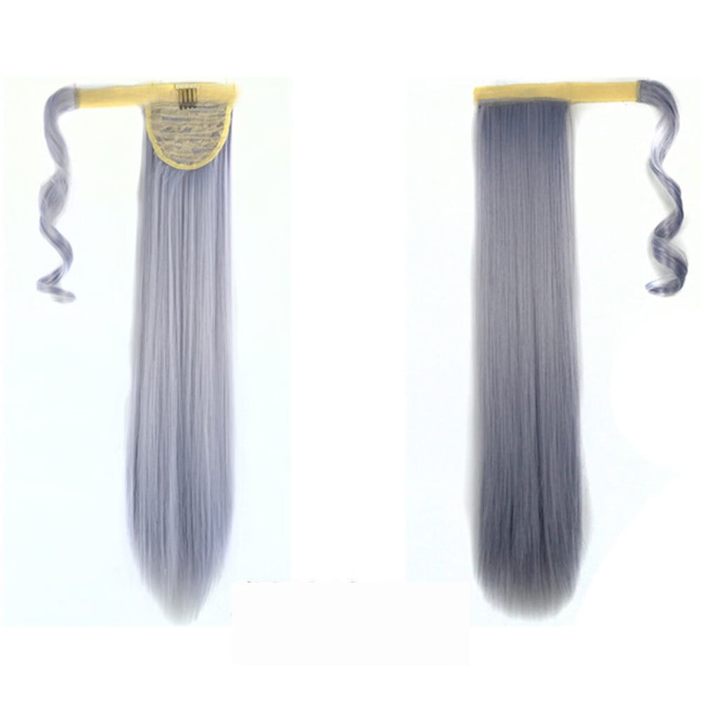 Real New Clip In Human Hair Extension Straight Tail Wrap Around ...