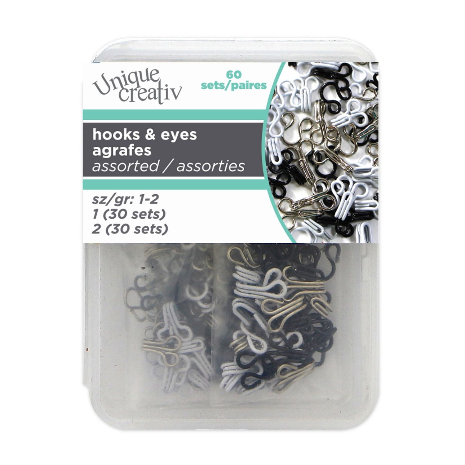 Click here for Unique Creativ Assorted Hooks & Eyes - Size 1/2  6... prices