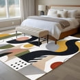 Abstract Color Block Washable Area Rug 8x10 Modern Black Pink Green ...