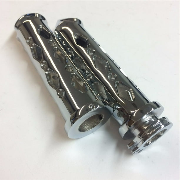 HTT-MOTOR Chromed Hollowed-out Spike Grip 7/8" Bars CNC For Suzuki ...