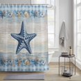 Blue Starfish Coastal Shower Curtain for Bathroom, Summer Starfish ...