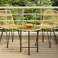 vidaXL Bistro Table Patio Table with Rattan Look Garden Outdoor Side ...