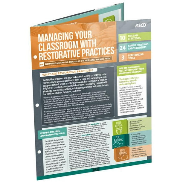 Managing Your Classroom with Restorative Practices (Quick Reference ...