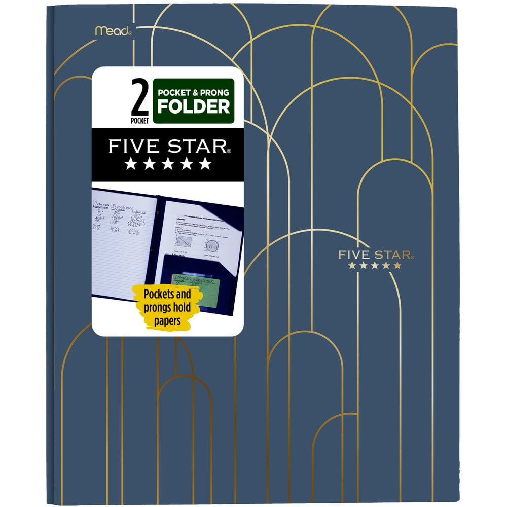 Five Star Align Pocket and Prong Paper Folder, Blue (340223FA-WMT ...